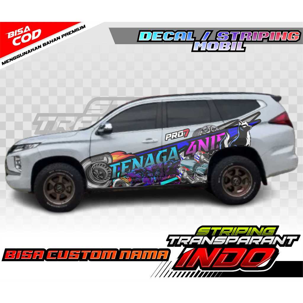Jual STRIPING DECAL VARIASI MITSUBISHI PAJERO SPORT CUSTOM NAMA / DECAL ...