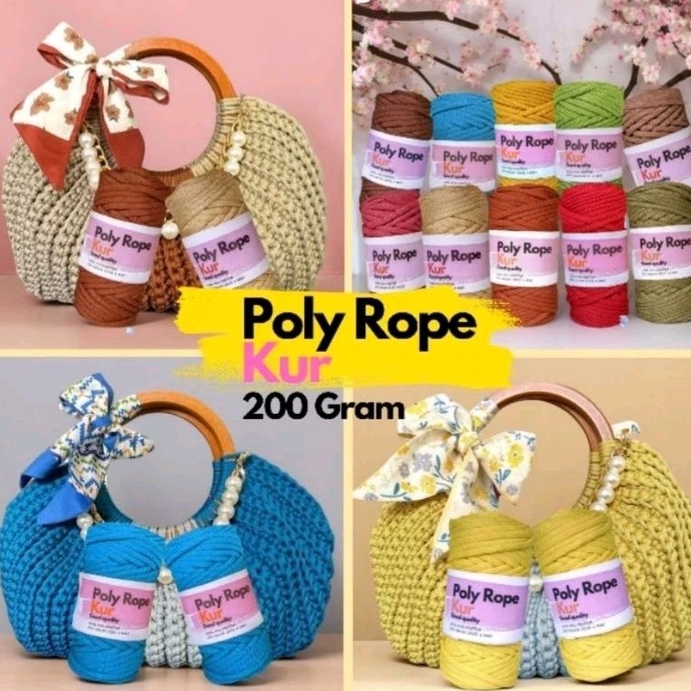 Jual BENANG RAJUT POLY ROP KUR 4MM / TALI KUR 4MM BERAT 200GR TERMURAH ...