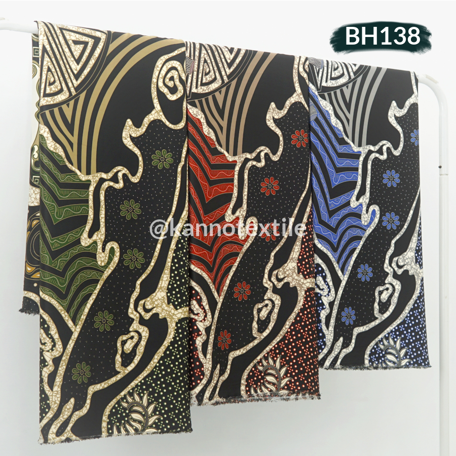 Jual Kain Batik Halus Semi Sutra BH138 Motif Liris Warna Hijau/Merah ...