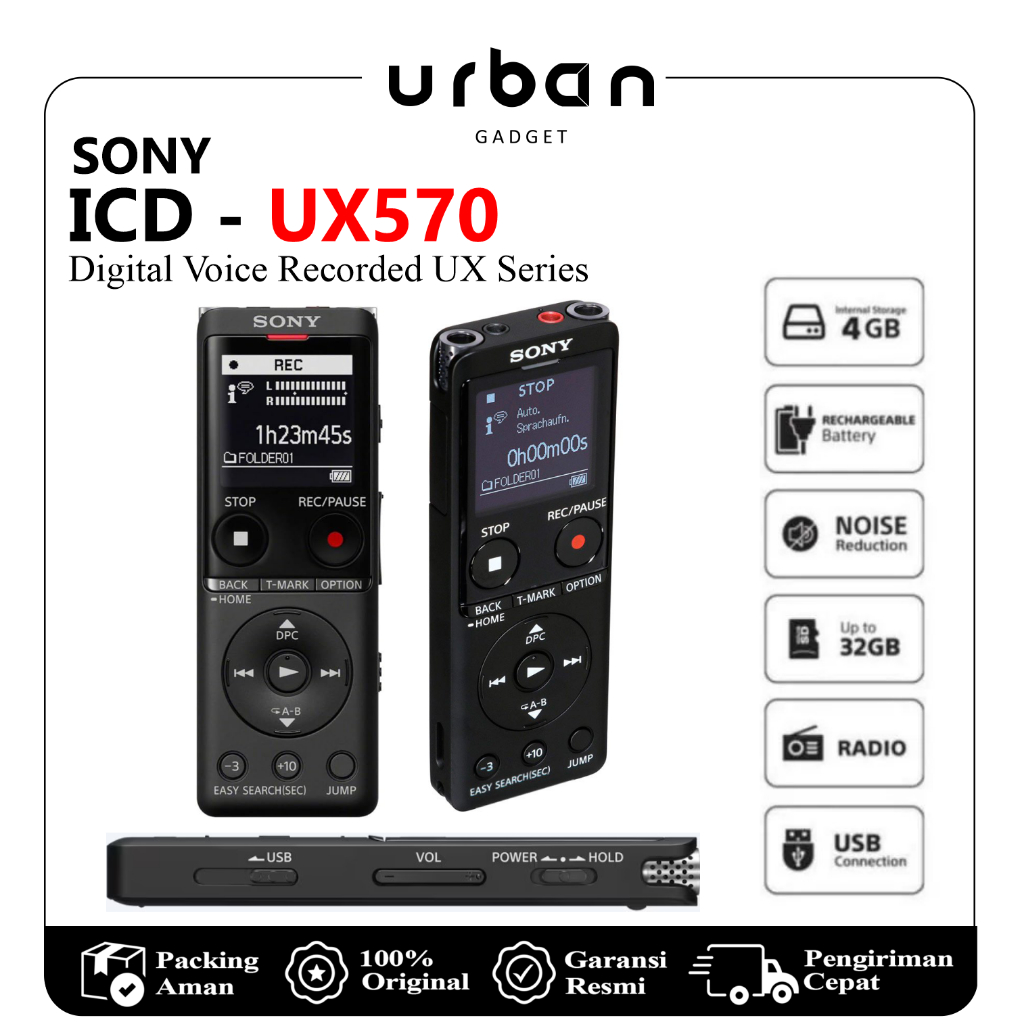 Jual Voice Recorder Sony ICD-UX570 ICD-UX570F Alat Perekam Suara ...
