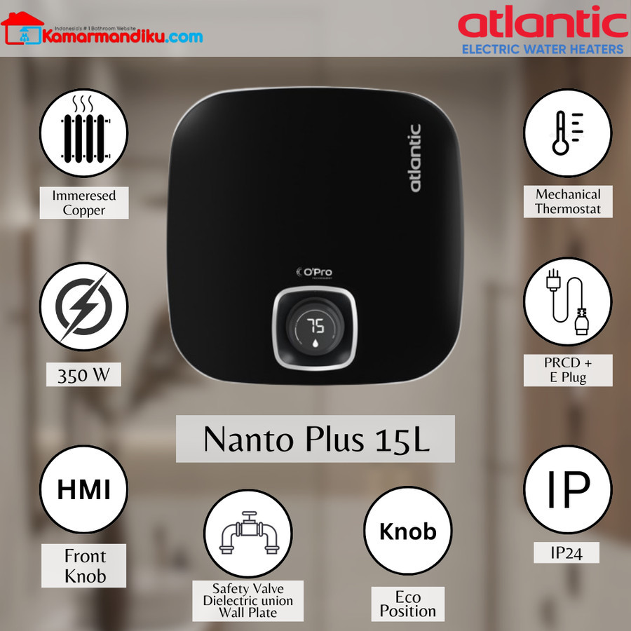 Jual Electric Water Heater Atlantic 15L Nanto Plus | Shopee Indonesia