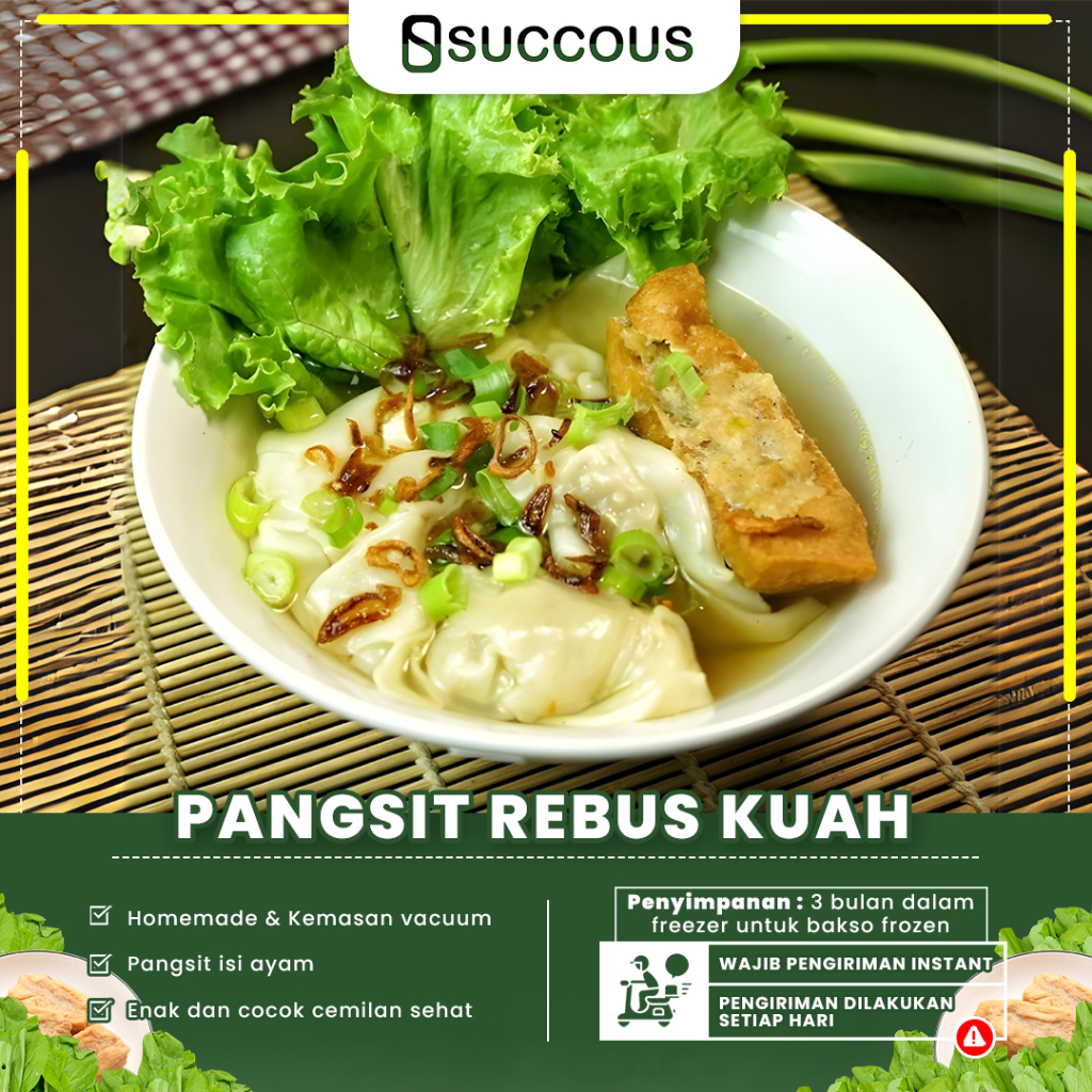 Jual Pangsit Kuah Isi Ayam Succous Snack Cemilan Wonton Frozen Food ...