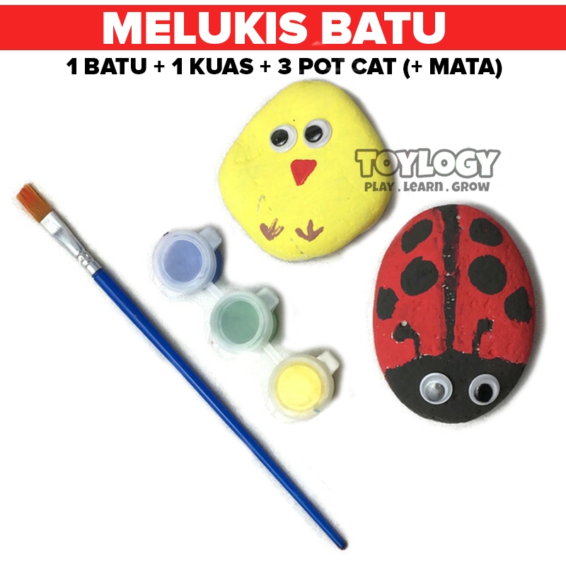 Jual Prakarya Melukis Batu Alam DIY Kerajinan Tangan Lukisan Belajar ...