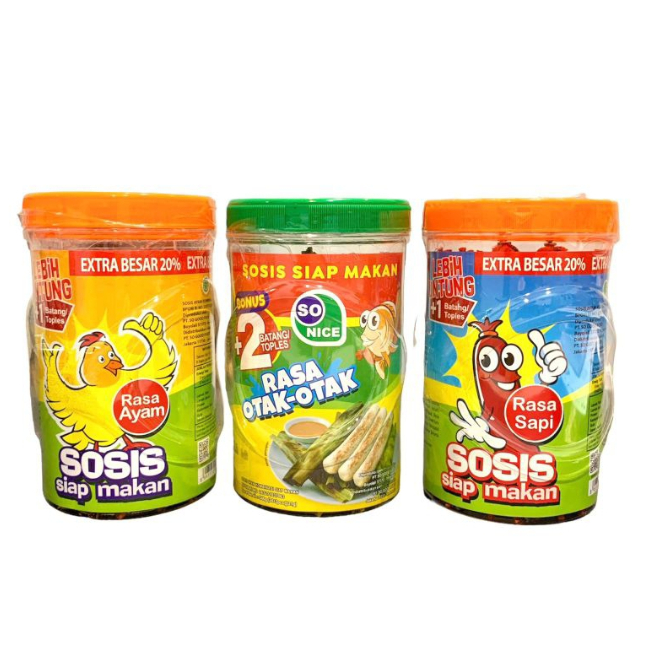 Jual WP - Sosis So Nice Siap Makan 1 Toples Rasa Ayam / Rasa Sapi ...