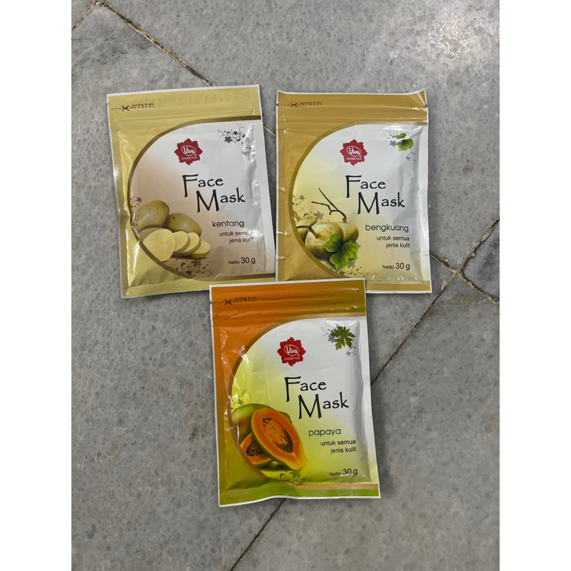 Jual VIVA FACE MASK SACHET beli 3 lebih murah BENGKOANG PEPAYA KENTANG ...