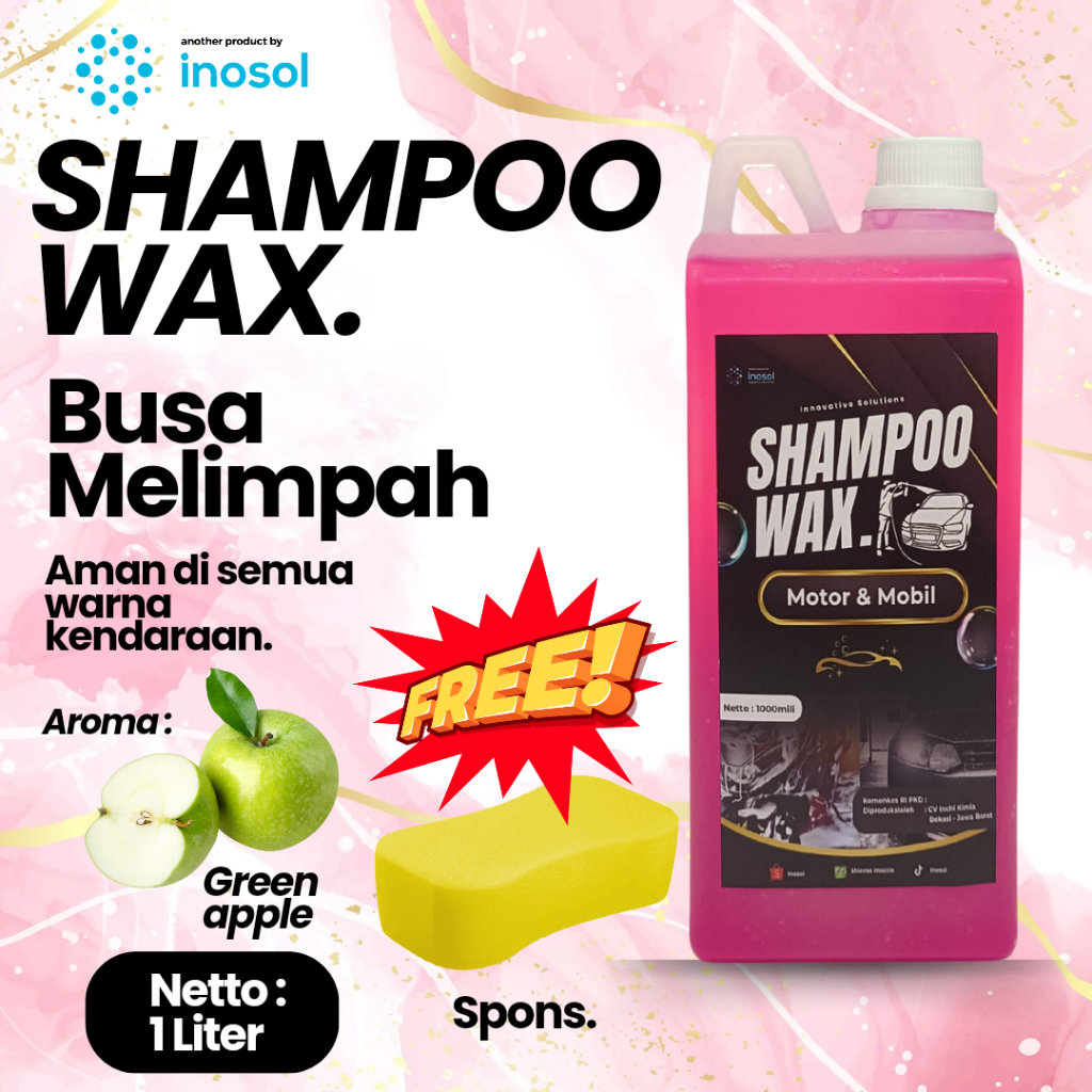 Jual INOSOL Shampo Wax mobil dan motor / Sabun motor dan Mobil 1 Liter | Shopee Indonesia
