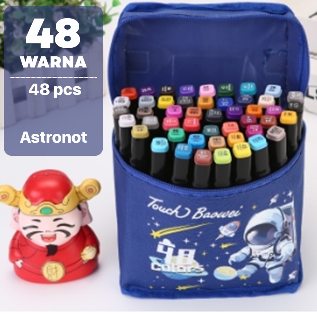 Jual [READY] Aimilo Spidol Warna Warni 1 Set Sketch Marker 2 Tip Touch ...