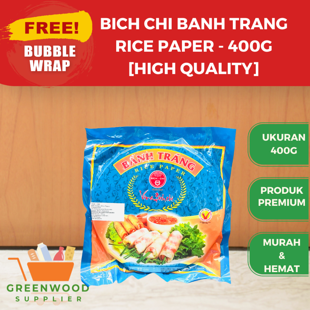 Jual Bich Chi Banh Trang Rice Paper / Kulit Lumpia 22cm - 400G | Shopee ...