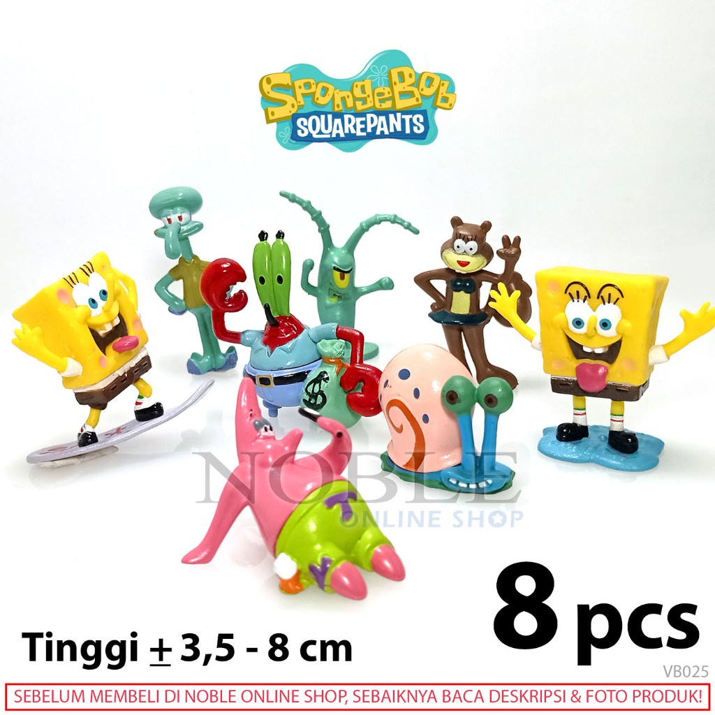 Jual [8 pcs] SPONGEBOB SQUAREPANTS FIGURE SPONGE BOB CARTOON KARAKTER ...