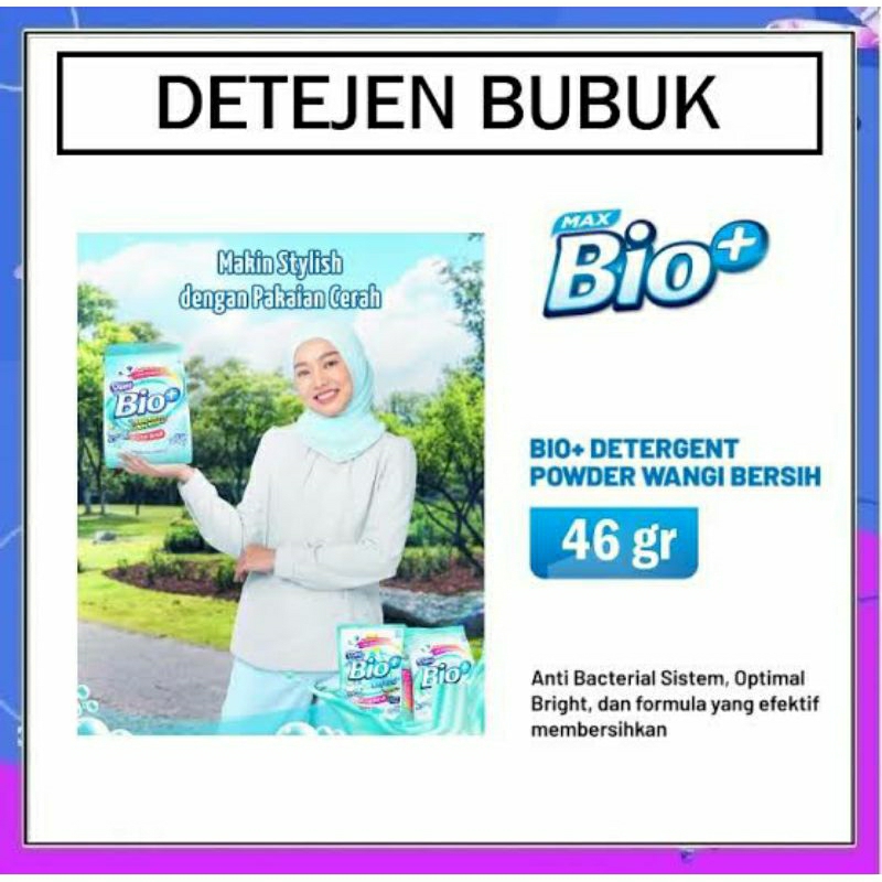 Jual [ 7 PCS ] DETERJEN BUBUK / POWDER MAX BIO PLUS BIO+ 46GR | Shopee ...