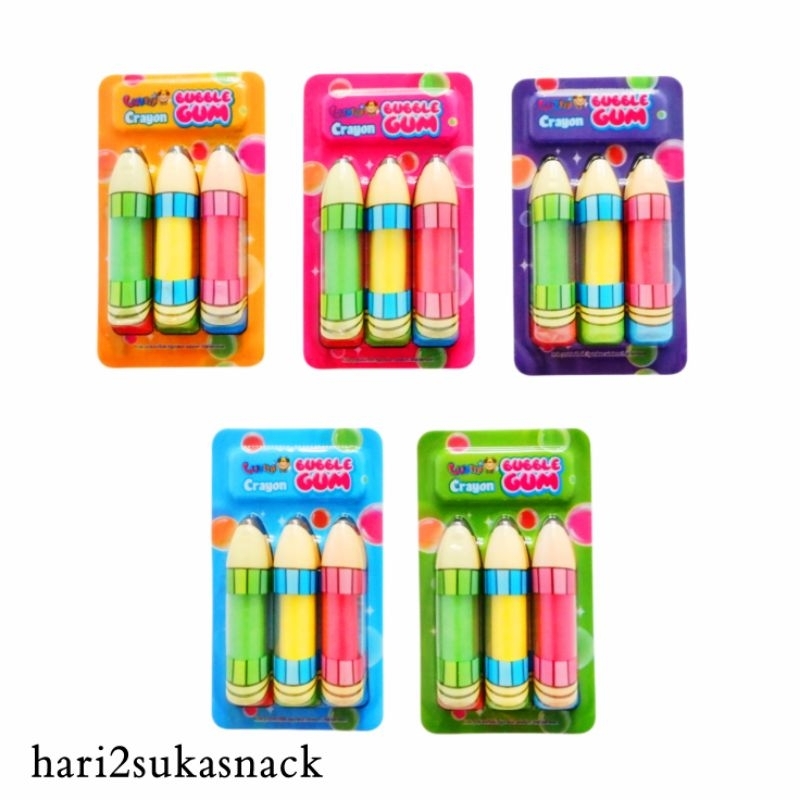 Jual Permen Karet Luvmi Crayon Bubble Gum Rasa Aneka Buah / Permen ...