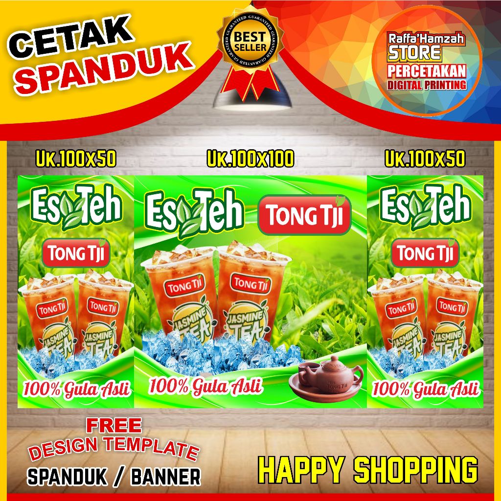 Jual Spanduk Banner Backdrop Es Teh Tong Tji/ Banner Es Teh Tong Tji ...
