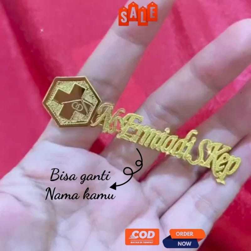 Jual Bros Logo Kesehatan Bisa Custom Nama Lapis Emas 24K | Shopee Indonesia
