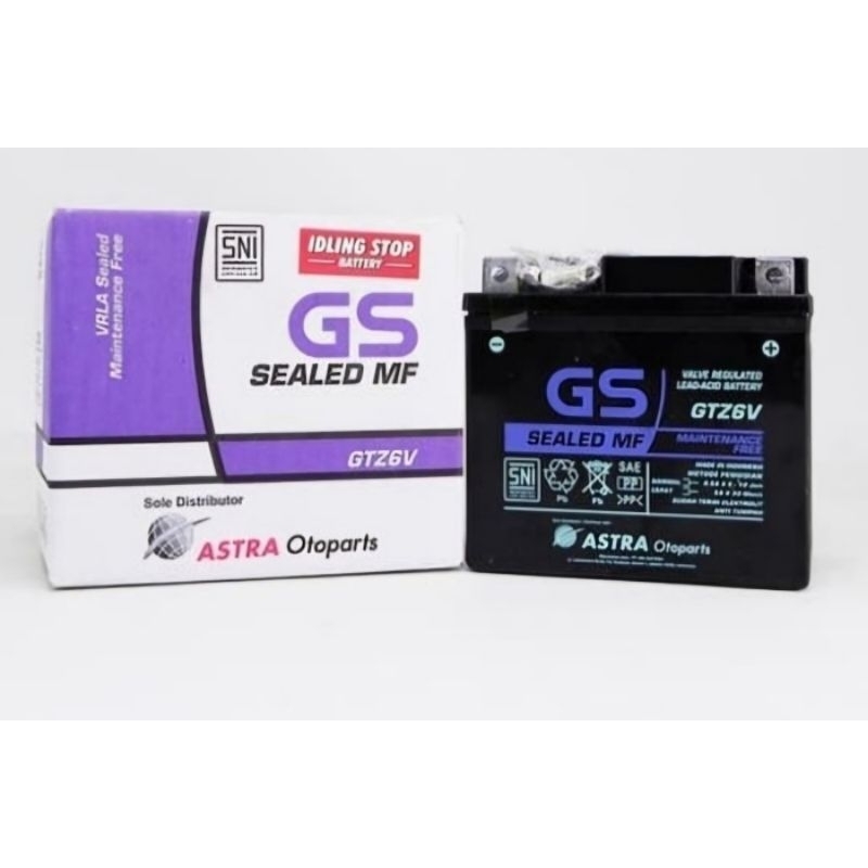 Jual aki/accu/battery kering GS ASTRA ORIGINAL ( GTZ6V ) untuk motor ...