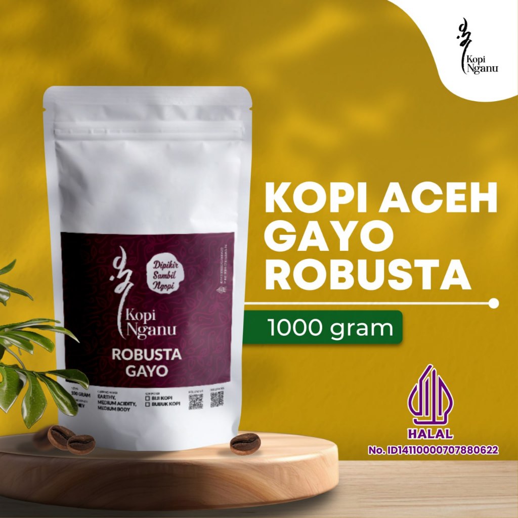 Jual Kopi Nganu Biji Bubuk Kopi Robusta Gayo Aceh 1 KG Fresh Roasted ...