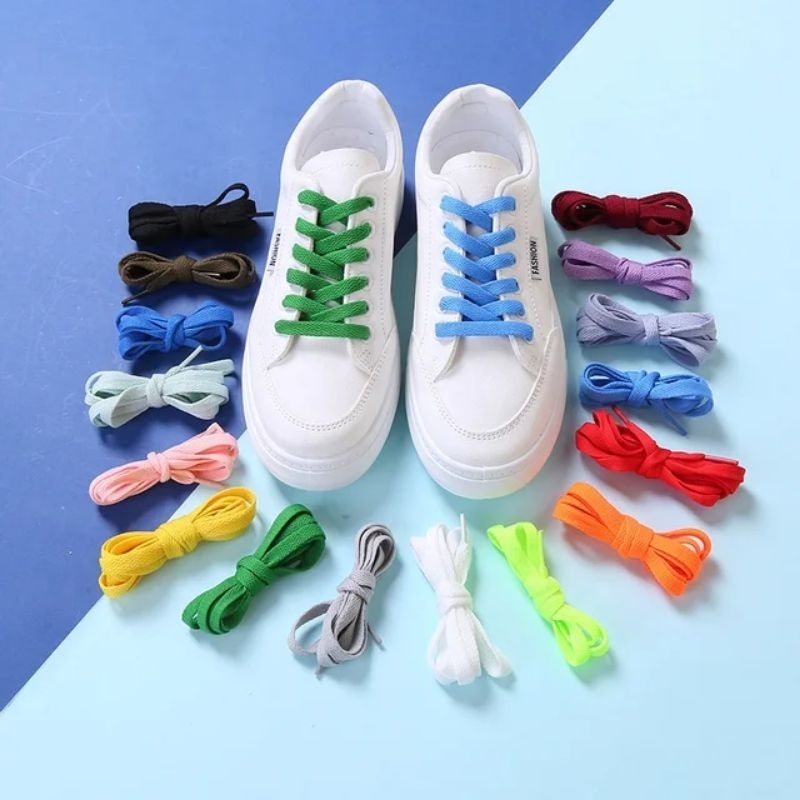 Jual SHOELACES Tali Sepatu Gepeng Warna Warni 80cm dan 110cm | Shopee ...