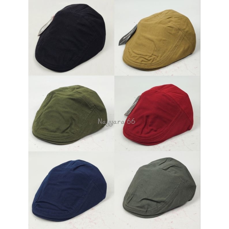Jual flat cap hat Canvas / topi kodok / topi copet / topi pelukis /topi ...
