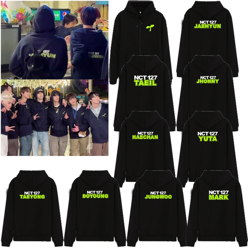 Jual Jaket Zipper Jumper NCT 127 Logo Daun Request Nama Member belakang ...