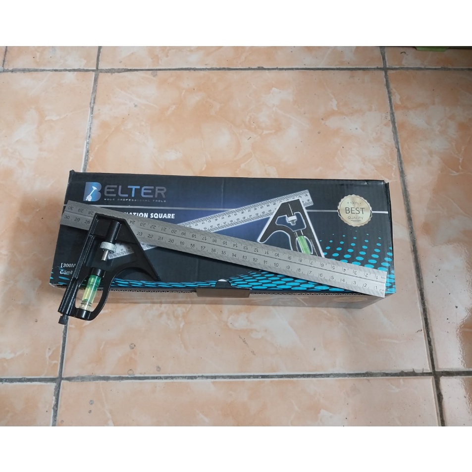 Jual WpB Penggaris Siku L Waterpass Kombinasi Square Ruler Sudut Presisi Air Geser Serbaguna ...