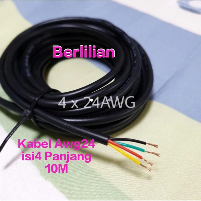 Jual Kabel awg24 kabel 4jalur Jual per/10meter kabel serabut pakai selongsong | Shopee Indonesia