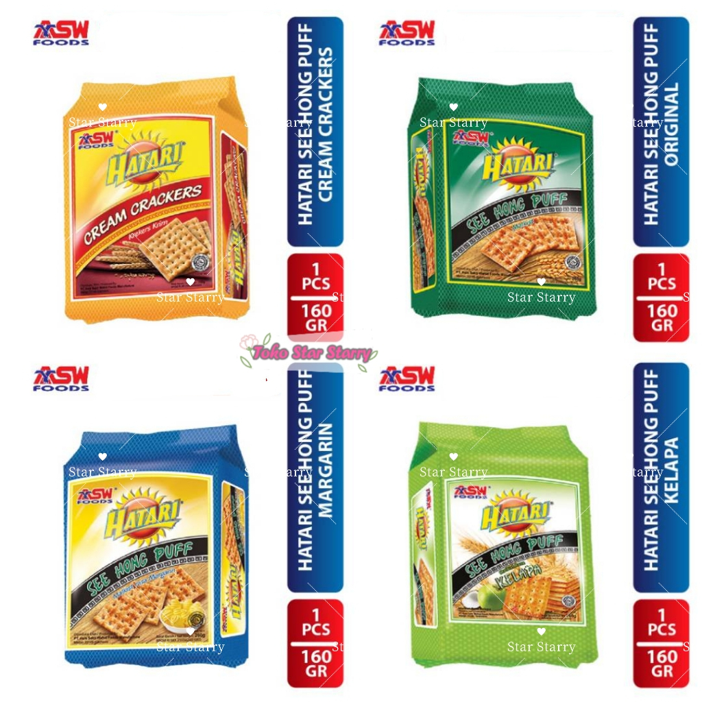 Jual [Per Bungkus] Hatari Cream Crackers 245 gr / Hatari See Hong Puff ...