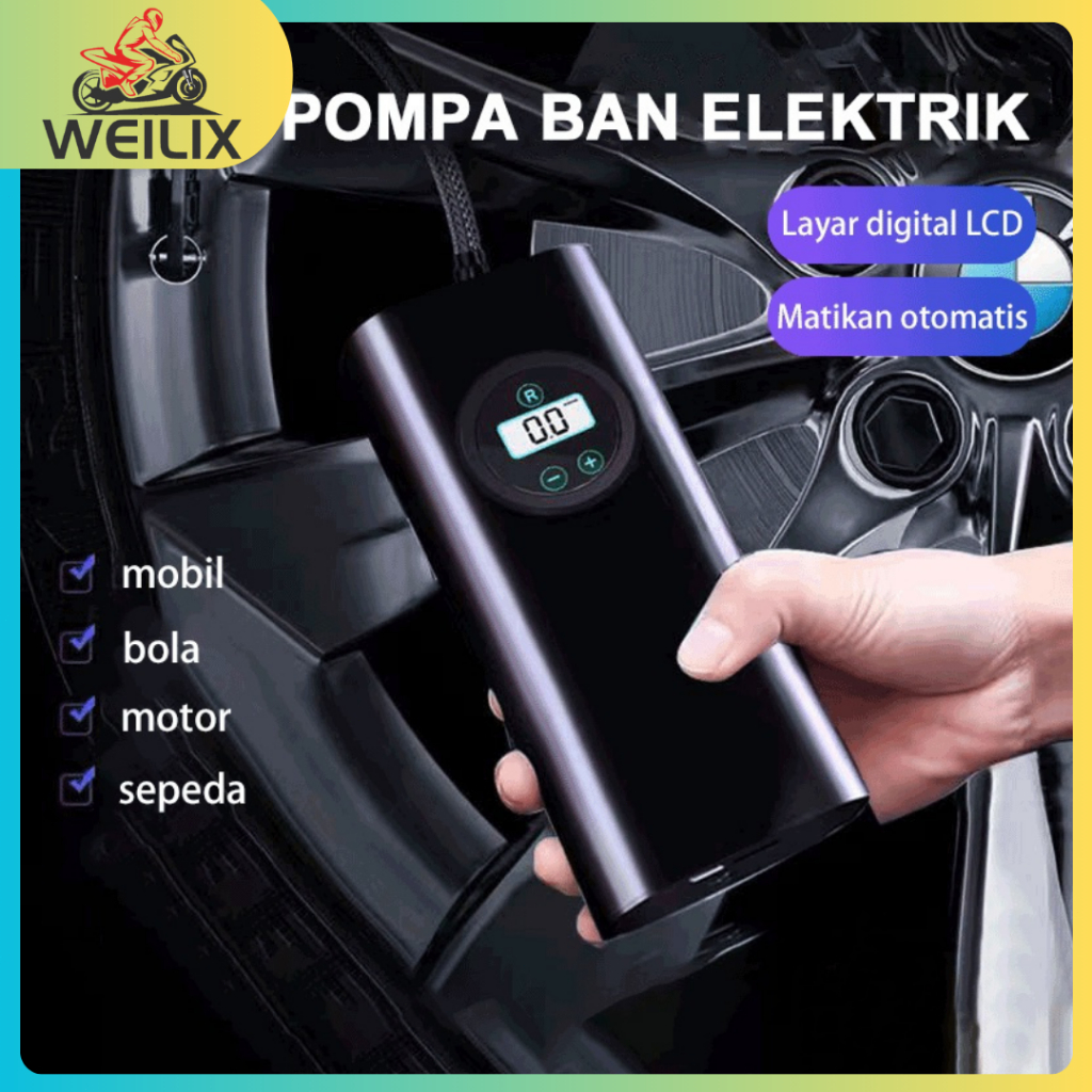 Jual WELIX Pompa Ban motor Dan Mobil Electric Portable Pompa Ban ...