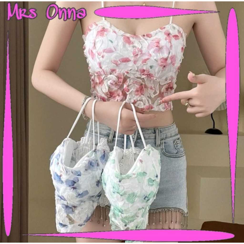 Jual ONNA Korean Brukat Vintage Tank Top Atasan Wanita Korea Style ...