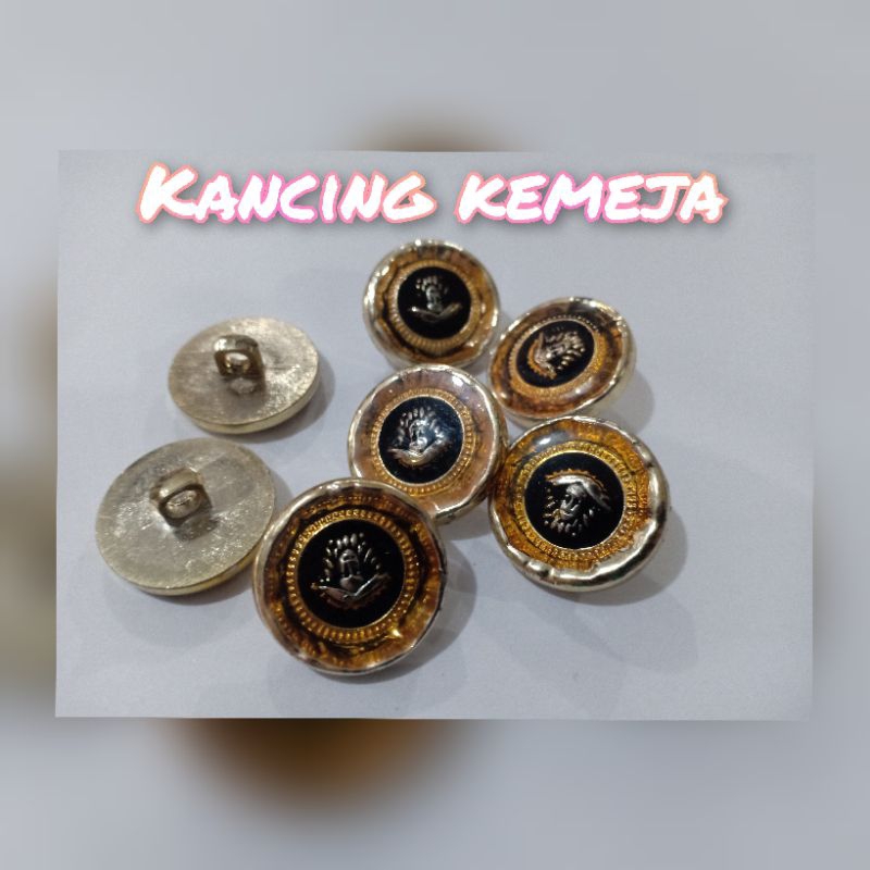 Jual OBRAL kancing jas besar kancing jas Mas diameter 2cm motif raja ...