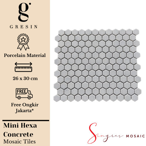 Jual Concrete Mini Hexagonal Singres Mosaic Tiles | Mosaic Keramik | Shopee Indonesia