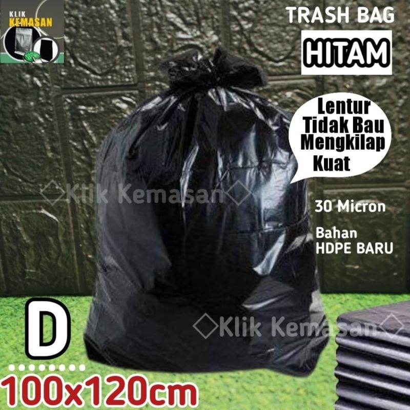 Jual PLASTIK D HITAM 100x120 CM KANTONG PLASTIK SAMPAH KRESEK TRASH BAG ...