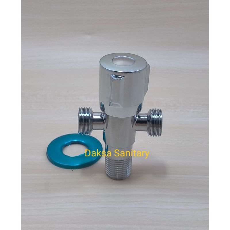 Jual Stop Kran Closet Double Chrome/ Stop Kran Wastafel Double Chrome ...