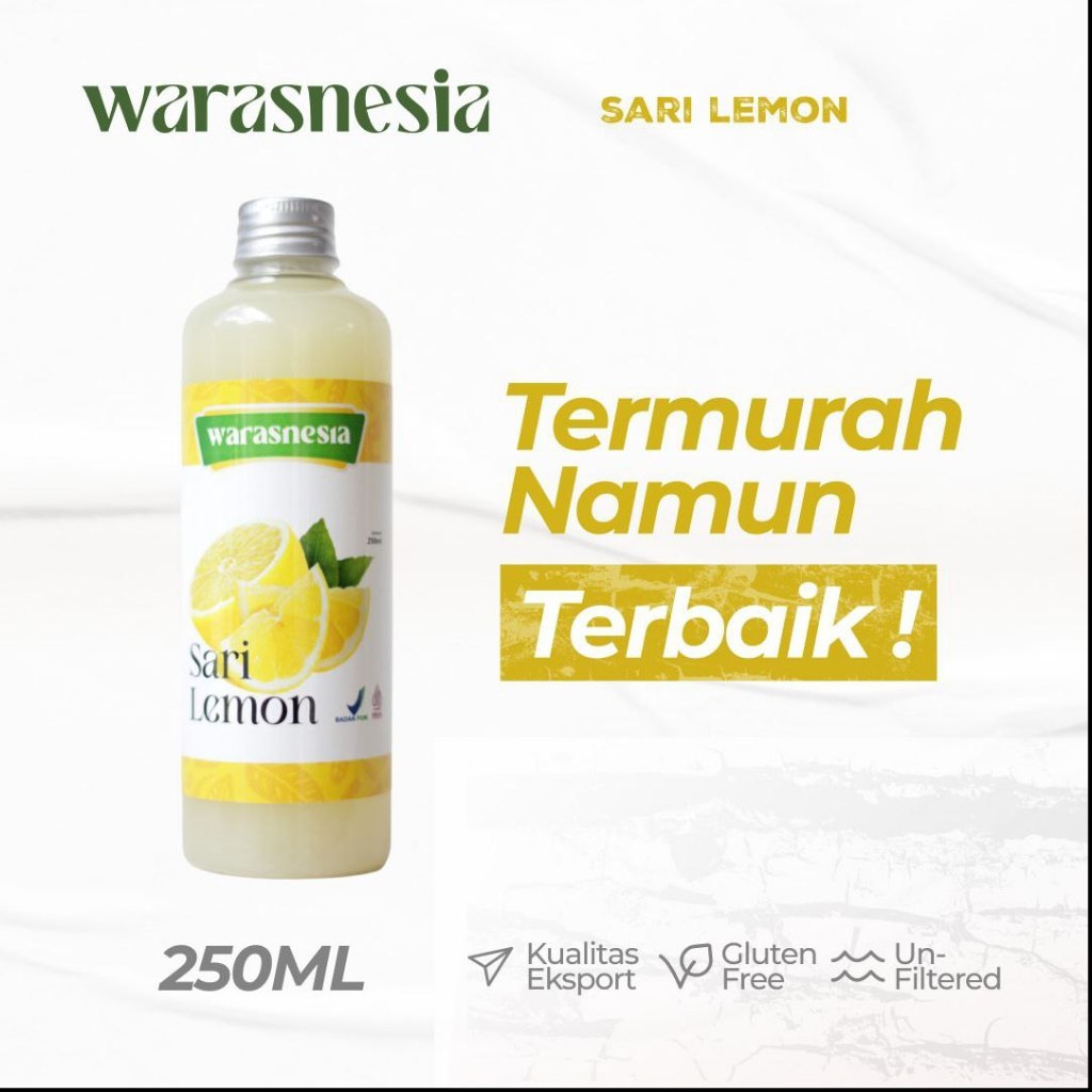 Jual Sari lemon 250 ml asli 100% perasan lemon fresh warasnesia untuk ...