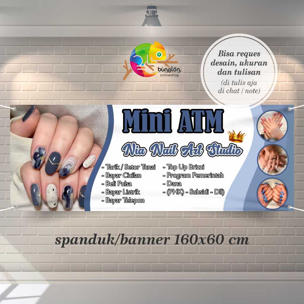 Jual Spanduk Banner Nail Art Free Custom Desain | Shopee Indonesia