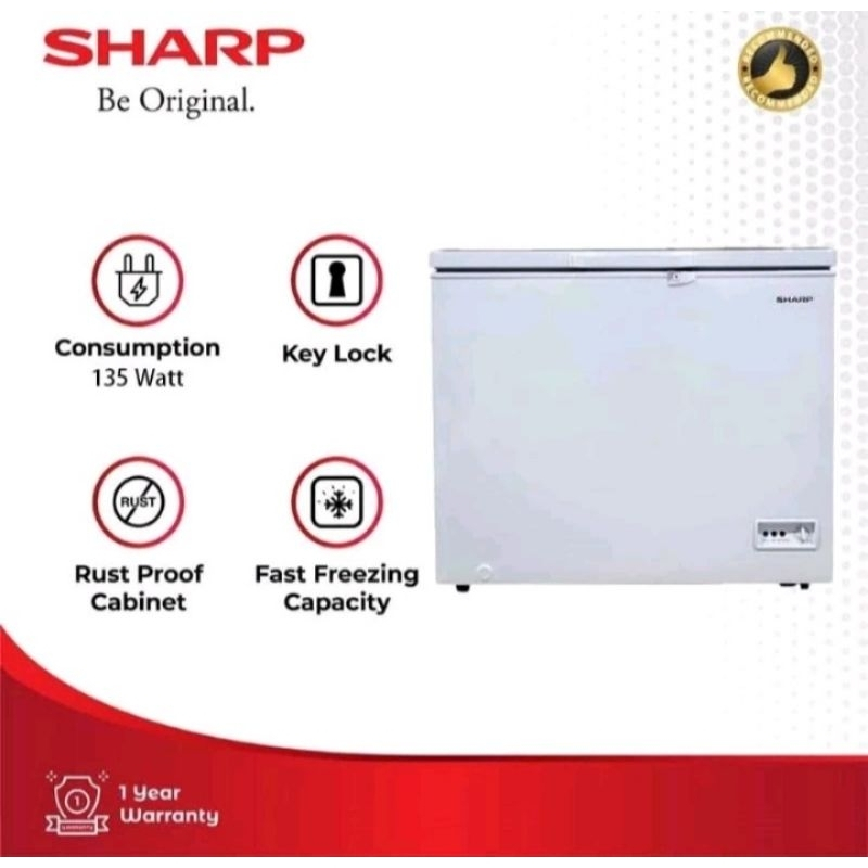 Jual SHARP Chest Freezer Box Pembeku Putih 310 Liter + Kunci FRV-310X Garansi Resmi | Shopee ...