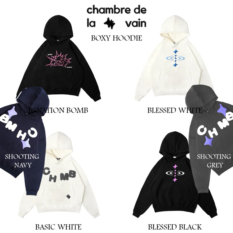 Jual Boxy Hoodie Chambredelavain (CHMB) - Ignation Bomb/Blessed Black ...