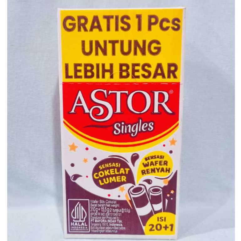 Jual Astor Singles Chocolate (1 Box isi 20+1 Pcs) | Shopee Indonesia
