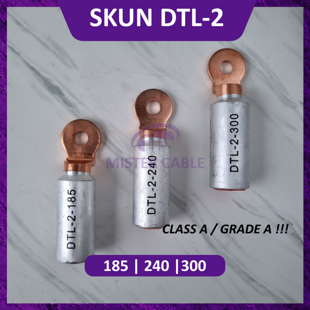 Jual Skun DTL-2 Bimetal 185 240 300 mm AL-CU Scun Kabel Aluminium Tembaga Cable Copper ...