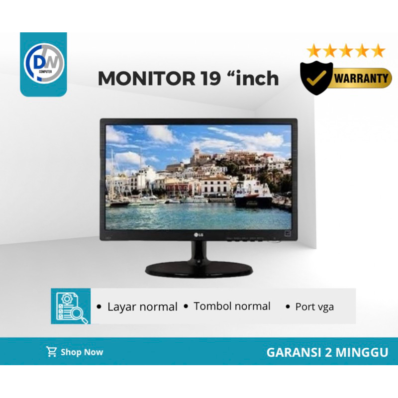 Jual MONITOR 19 inch merk lg samsung hp dell lenovo dll | Shopee Indonesia