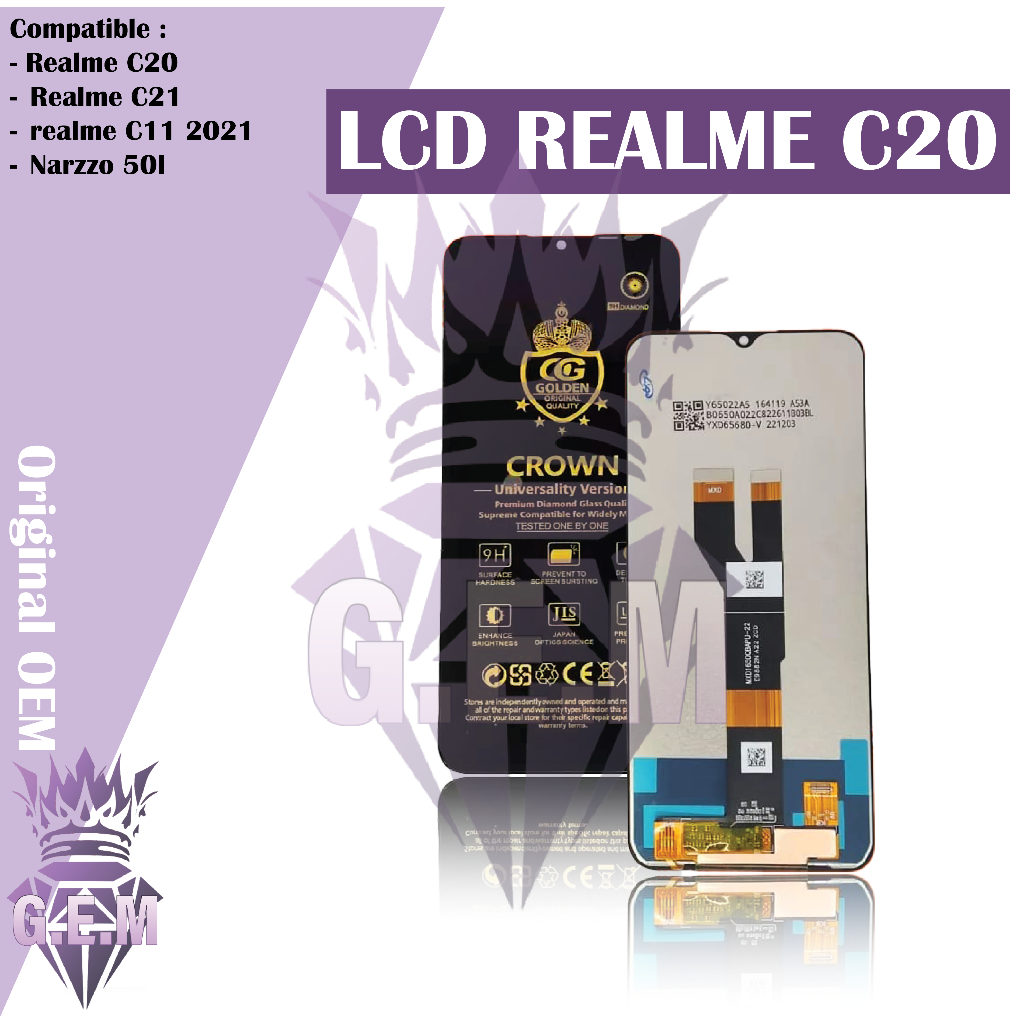 Jual LCD REALME C20 / C21 / C11 2021 - LCD NARZO 50I TOUCHSREEN FULLSET COMPLETE ORIGINAL ...