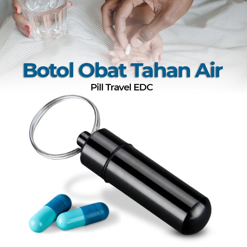 Jual Botol Obat Mini Gantungan Kunci Botol Tahan Air Botol Obat Pill ...