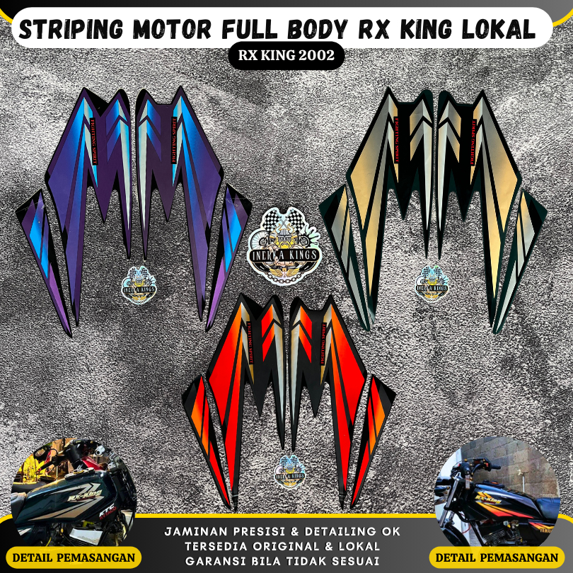 Jual Striping Sticker Motor RX King RXK NEW 2002 Hitam Hijau Gold Lokal ...