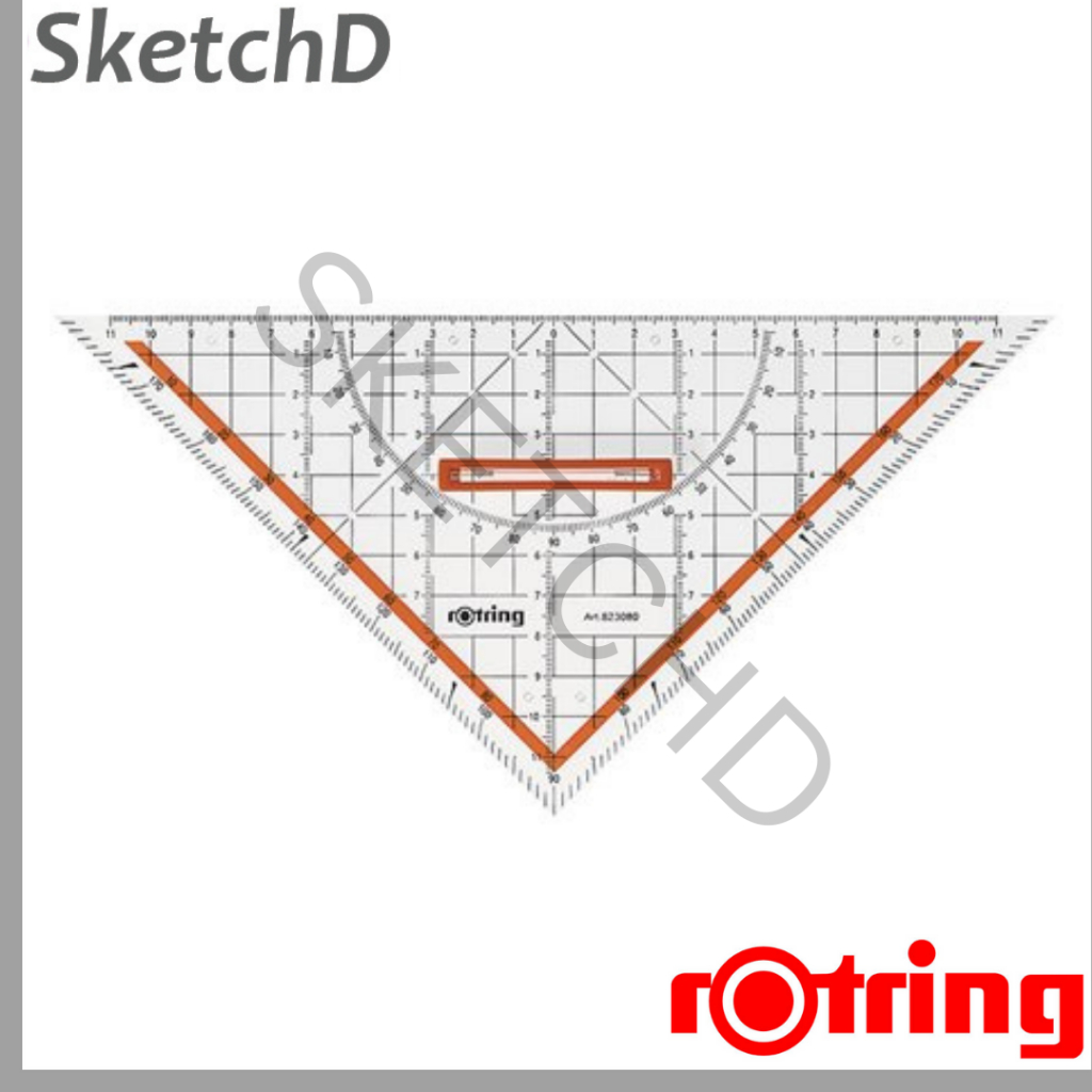 Jual Mistar - Penggaris Segitiga Pegangan Rotring Centro Triangle Ruler ...