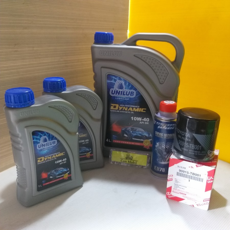 Jual Paket oli mesin Unilub Dynamic 10W-40 Toyota Innova Fortuner ada 5 ...