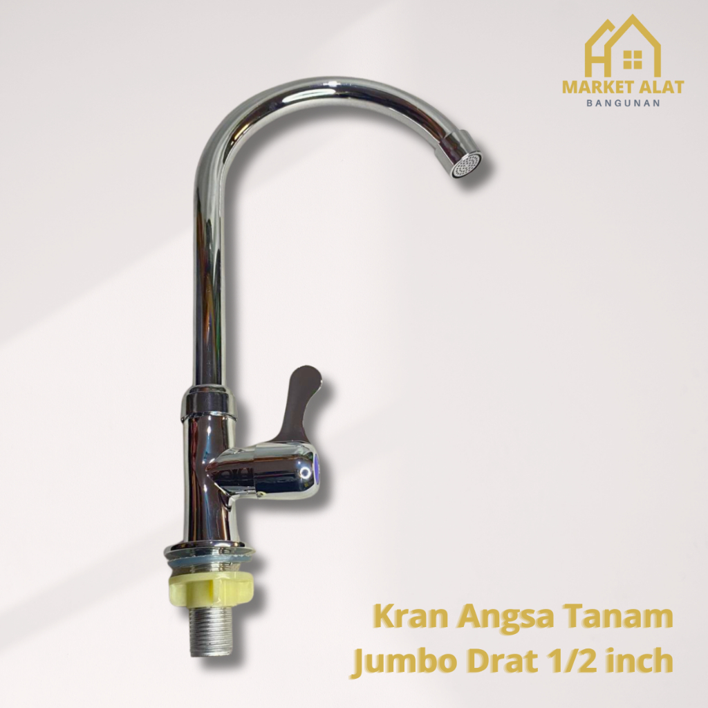 Jual Kran Angsa Wastafel 1/2 Inch Drat Tanam Jumbo dan Kecil / Keran ...