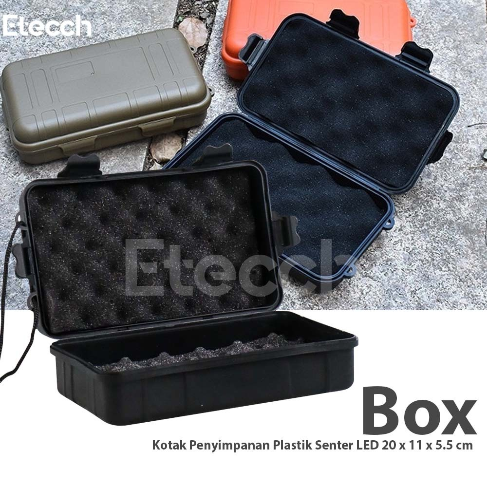 Jual Box Kotak Penyimpanan Plastik Senter LED 20 x 11 x 5.5 cm - Black ...