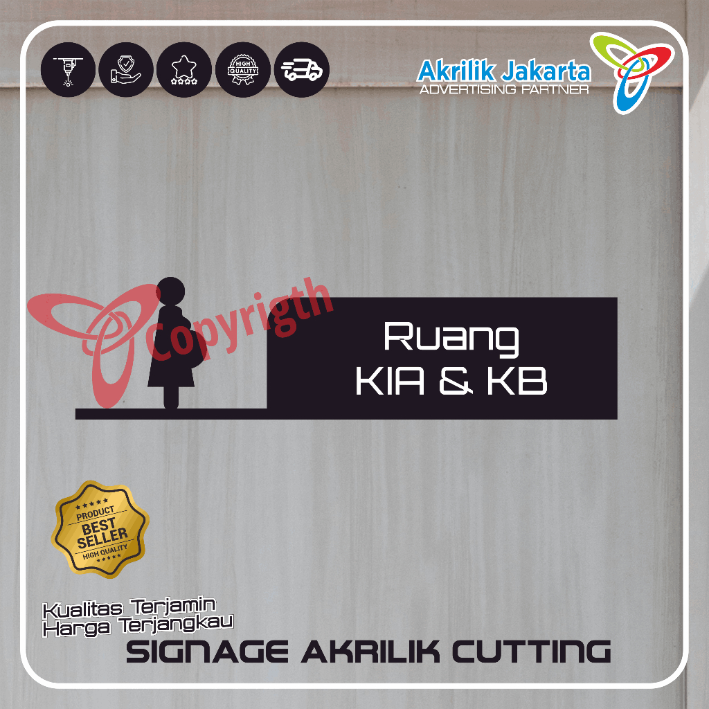 Jual Papan Nama Akrilik cutting Nama ruangan / Name Room signege custom ukuran 30 x 8cm - Ruang ...