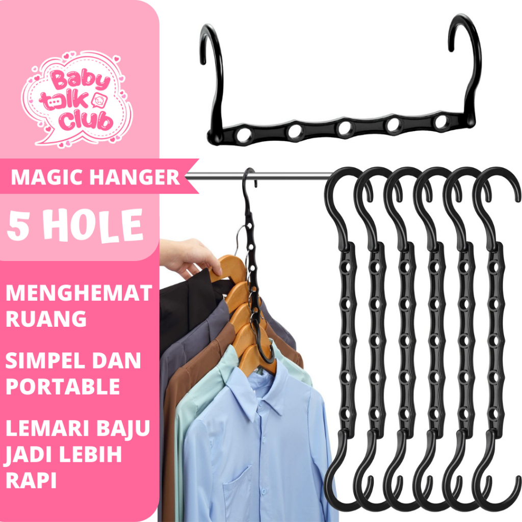 Jual Wonder Hanger Magic Hanger 5 Hole Gantungan Baju Multifugsi Gastok ...