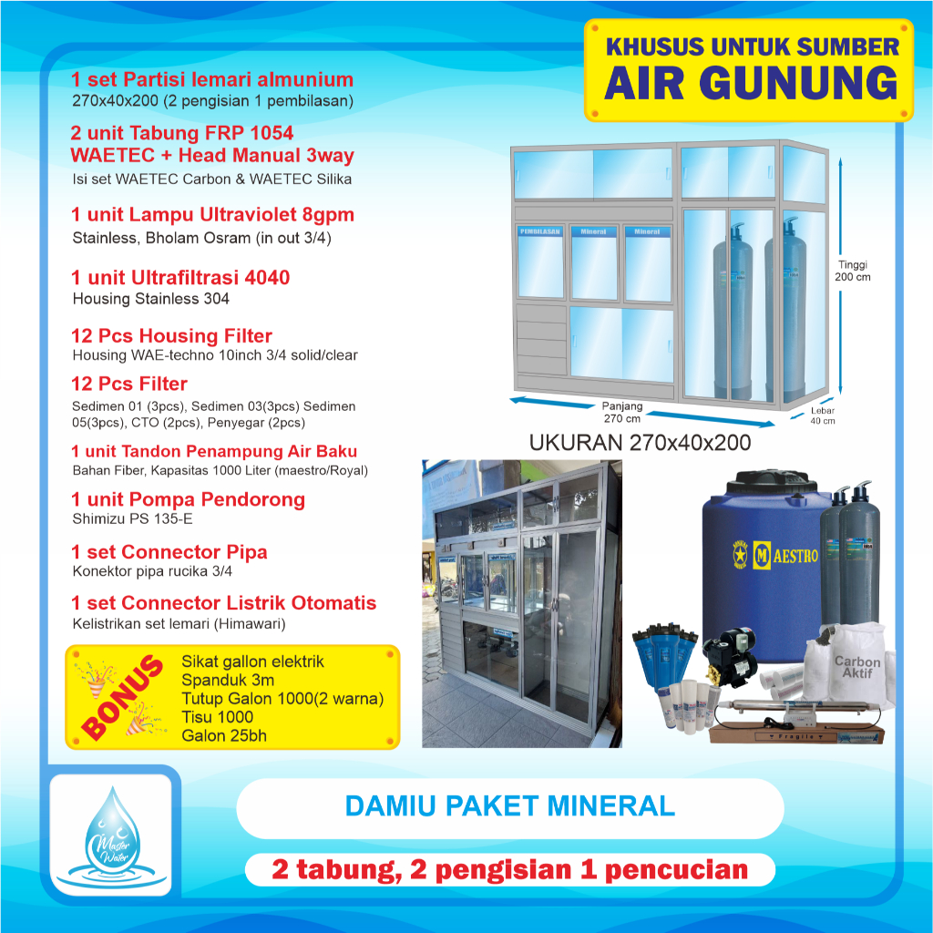 Jual Mesin depot air minum isi ulang untuk air Gunung , sumur dan PDAM ...