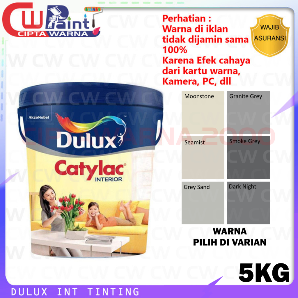 Jual Dulux Catylac Tinting Cat Tembok Dinding Interior Grey Abu-Abu 5 ...