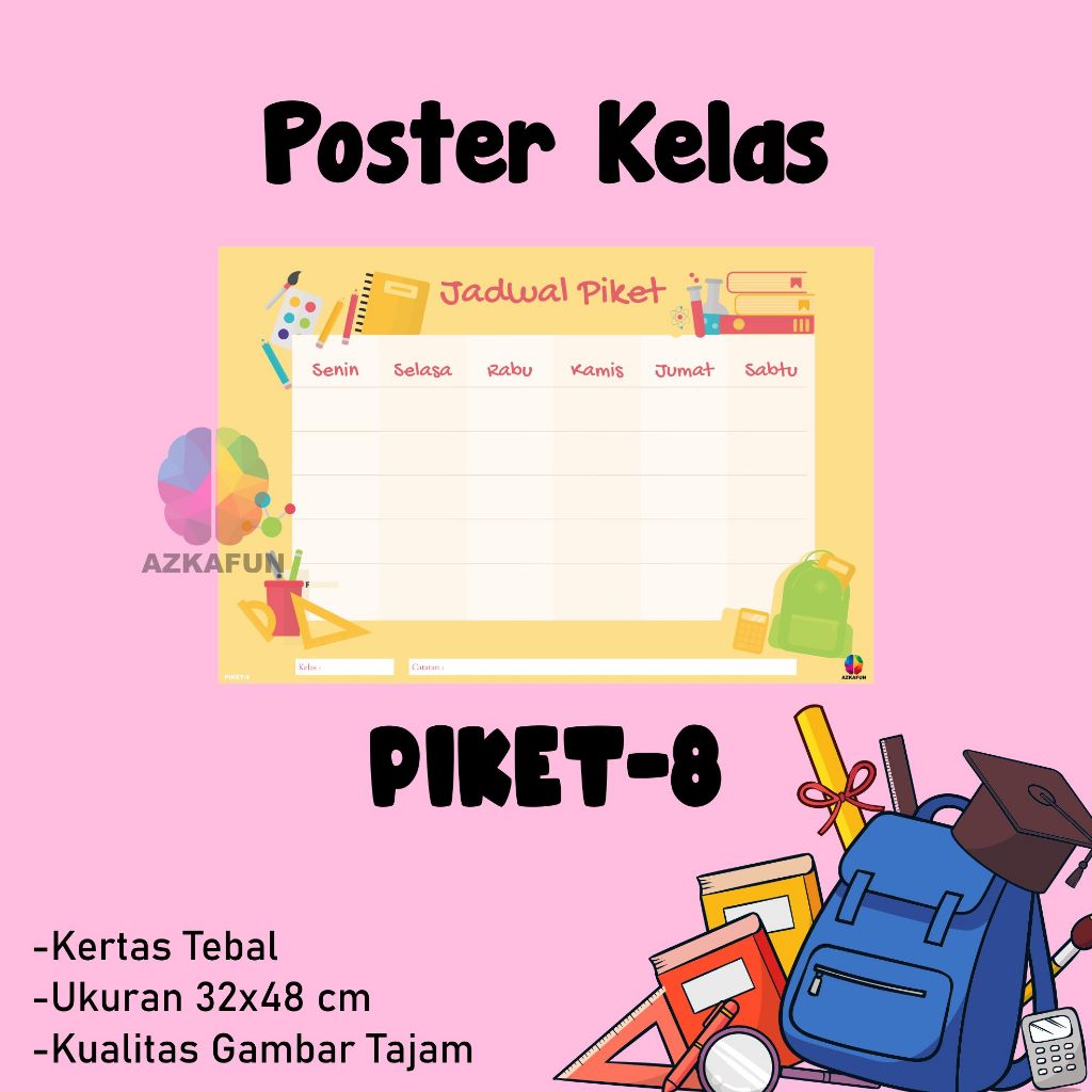Jual Poster Jadwal Piket - Best seller poster piket sekolah - jadwal ...